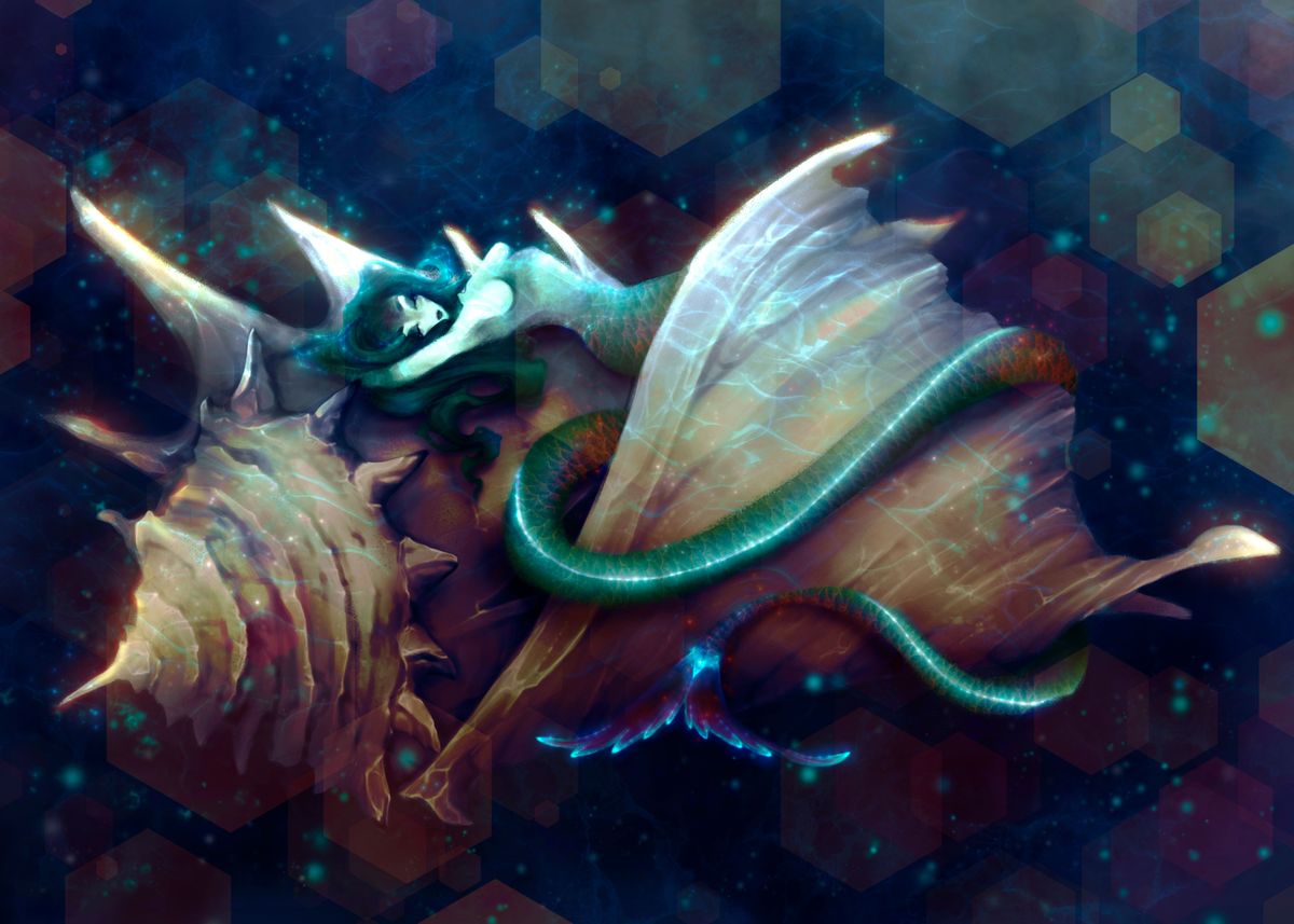 'Provocative Serpent Conch' Poster by Paow Her | Displate