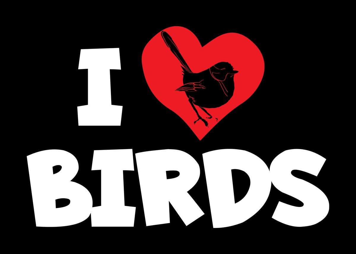 'I Love Birds Ornithologist' Poster, picture, metal print, paint by ...
