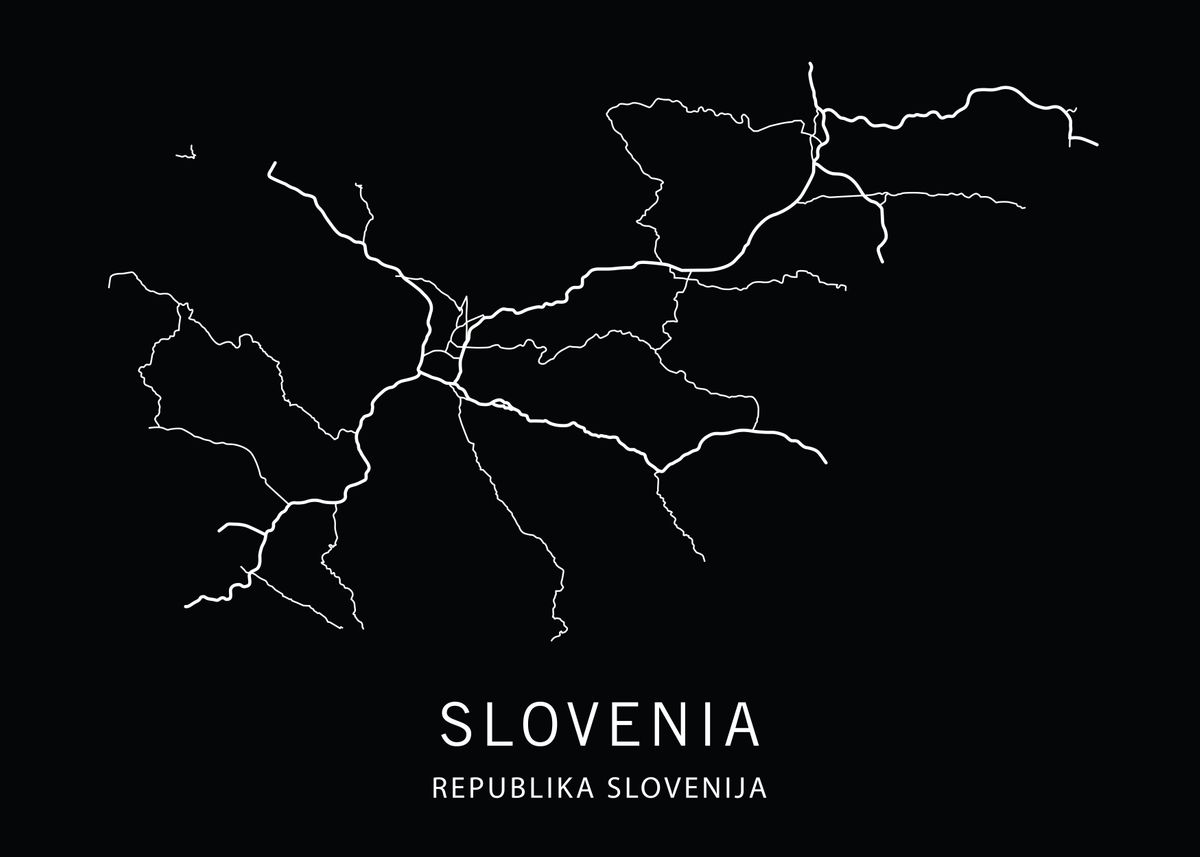'Slovenia Road Map' Poster by Clark Street Press | Displate