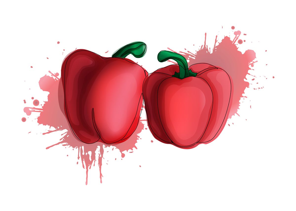 'Bell pepper print' Poster by Pavel Krikotin | Displate