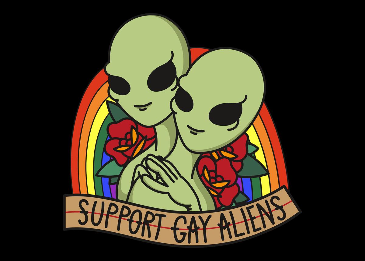 'Gay Pride Queer Alien Fan' Poster by Michael | Displate