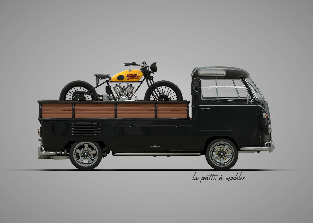 'Vw Combi' Poster, picture, metal print, paint by LAPATTEAMODELER ...