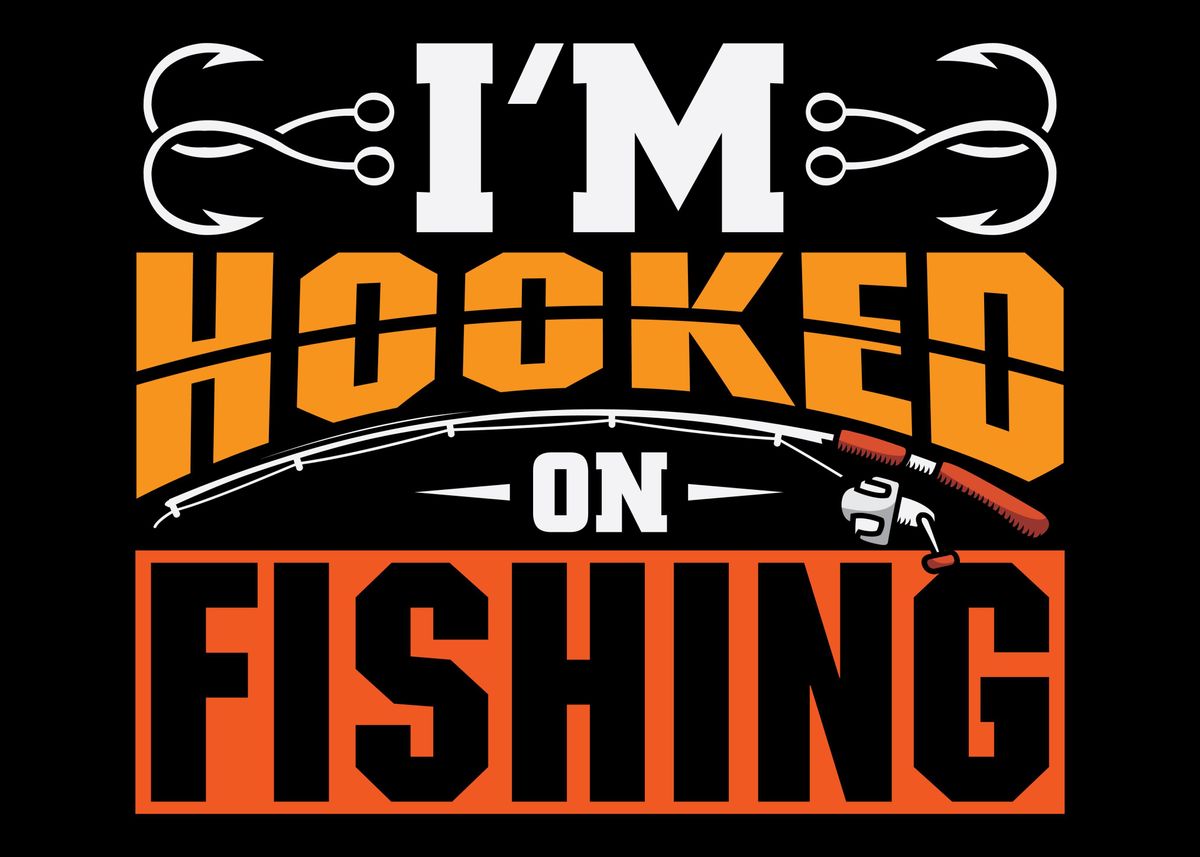 'Angler Fisherman Fish' Poster, picture, metal print, paint by ...