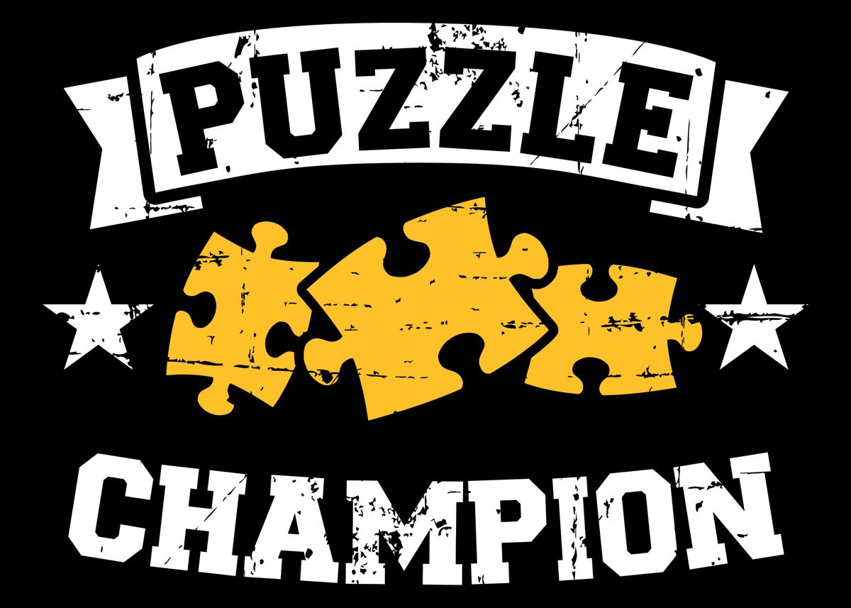 'Jigsaw puzzle champion' Poster, picture, metal print, paint by ...