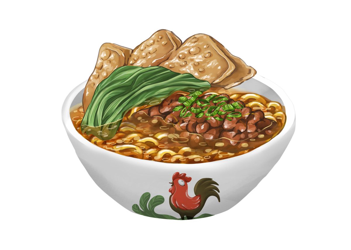 'bakmi ayam' Poster, picture, metal print, paint by saharsa | Displate