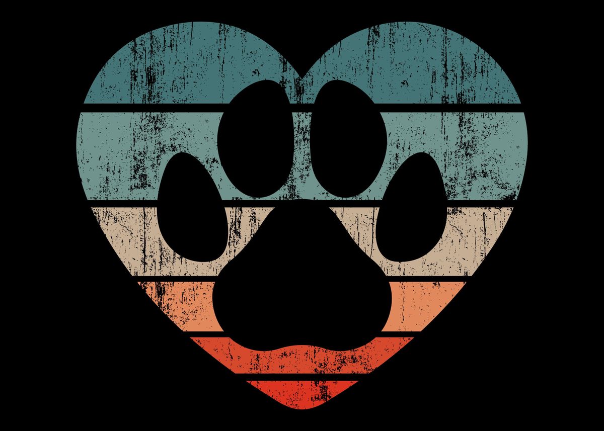 'Retro Vintage Dog Rescue' Poster, picture, metal print, paint by ...