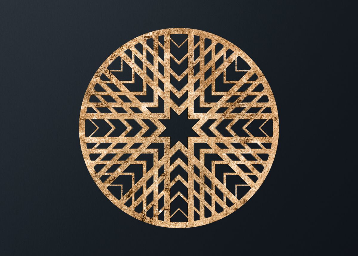 'Gold Geometric Glyph Sign' Poster by Holy Rock Design | Displate
