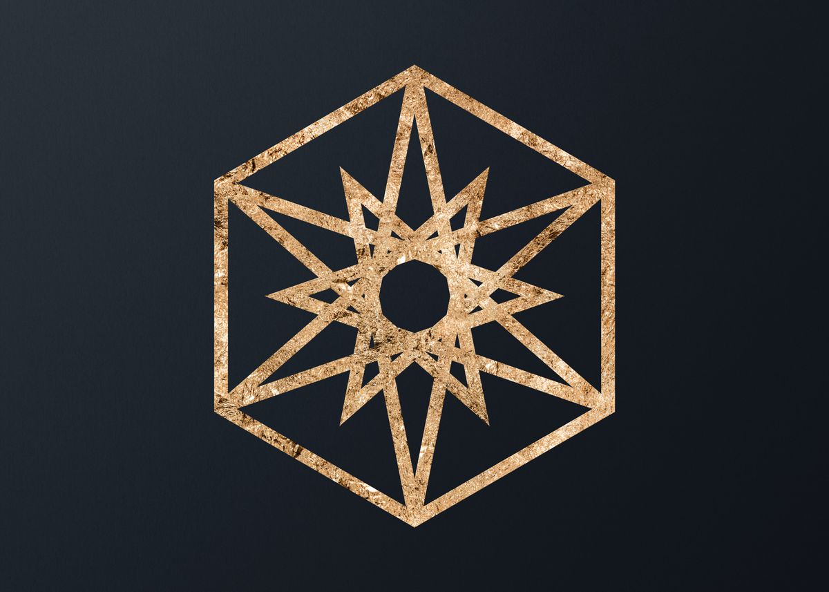 'Gold Geometric Glyph Runes' Poster, picture, metal print, paint by ...