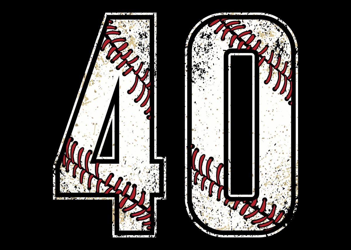 '40 Baseball Jersey 40' Poster, picture, metal print, paint by ...