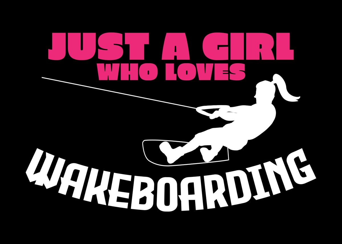 'Wakeboarding Girl Joke' Poster, picture, metal print, paint by ...