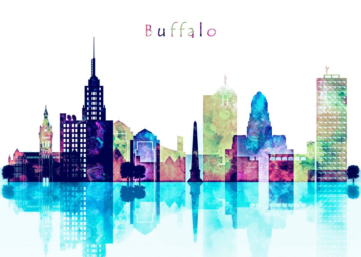 'Buffalo Cityscape' Poster by Dim | Displate