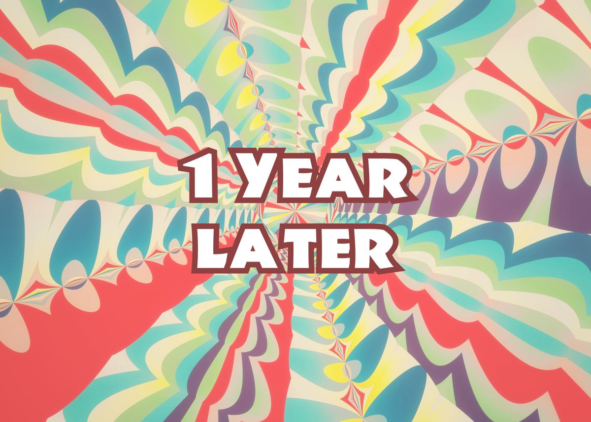 'Time card 1 year later' Poster, picture, metal print, paint by ...