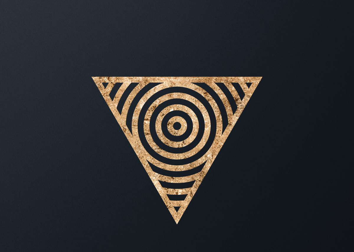 'Gold Geometric Glyph Sign' Poster by Holy Rock Design | Displate