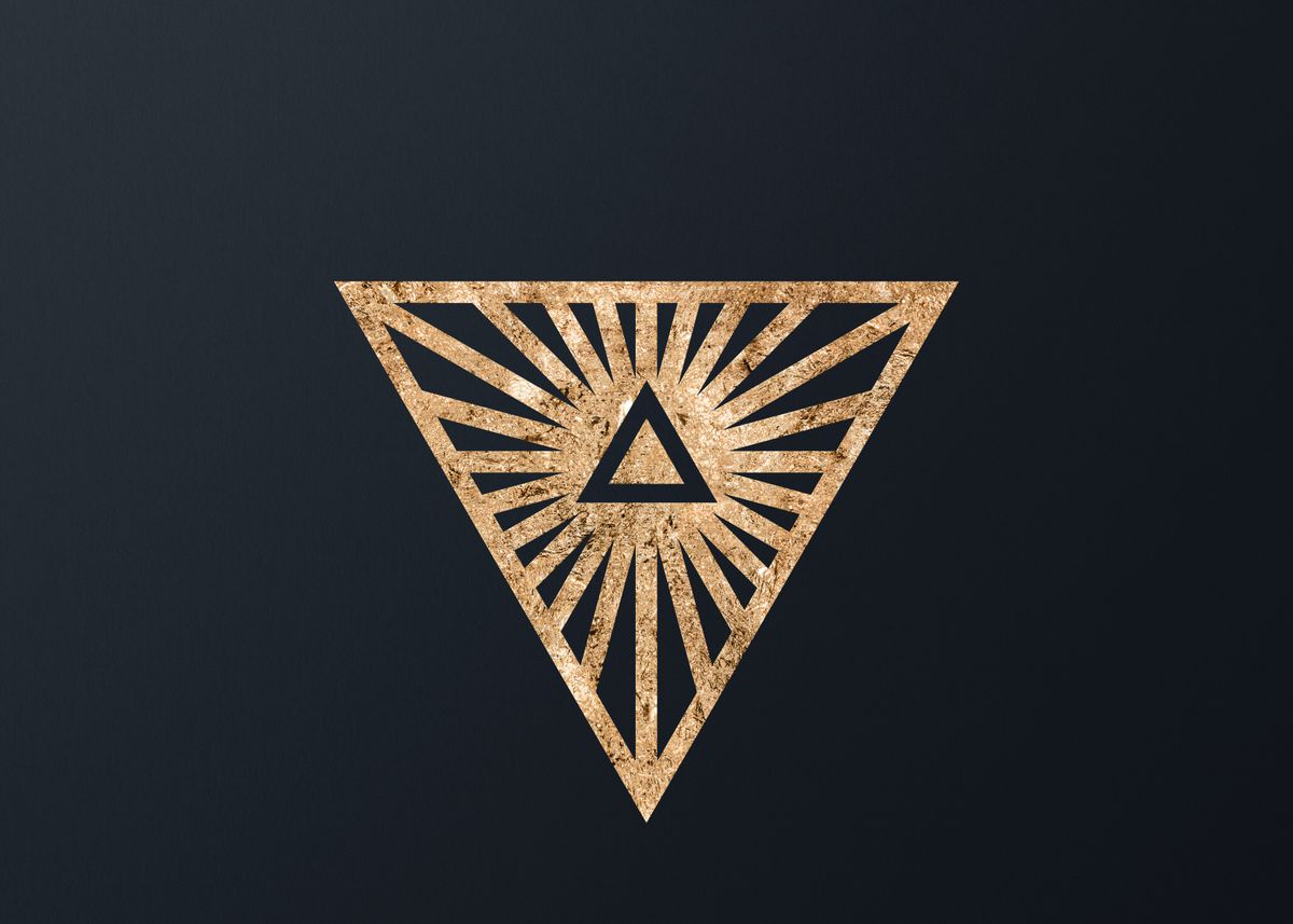 'Gold Geometric Glyph Sign' Poster, picture, metal print, paint by Holy ...