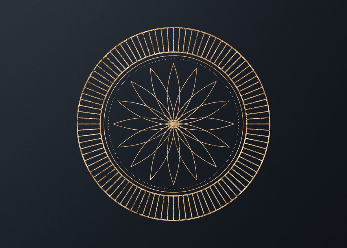 'Gold Geometric Glyph Sign' Poster by Holy Rock Design | Displate