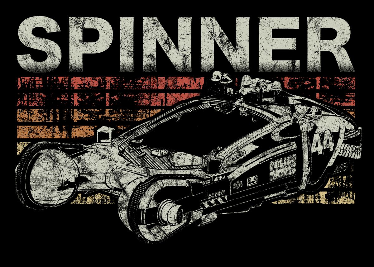 'Retro Spinner' Poster, picture, metal print, paint by Fanfreak | Displate