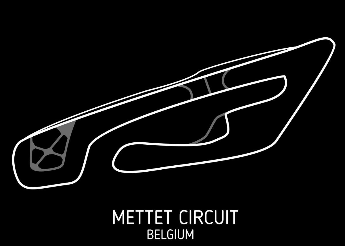 'Mettet Circuit Map Design' Poster, picture, metal print, paint by ...