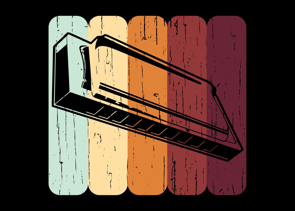 'Vintage Harmonica Musician' Poster by DesignatedDesigner | Displate