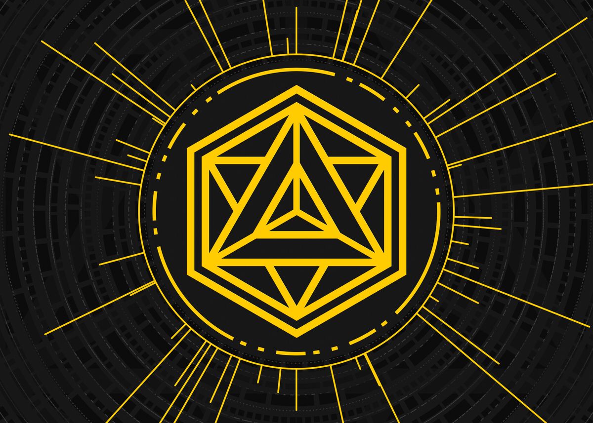 'Gold Sacred Geometry Glyph' Poster by Holy Rock Design | Displate