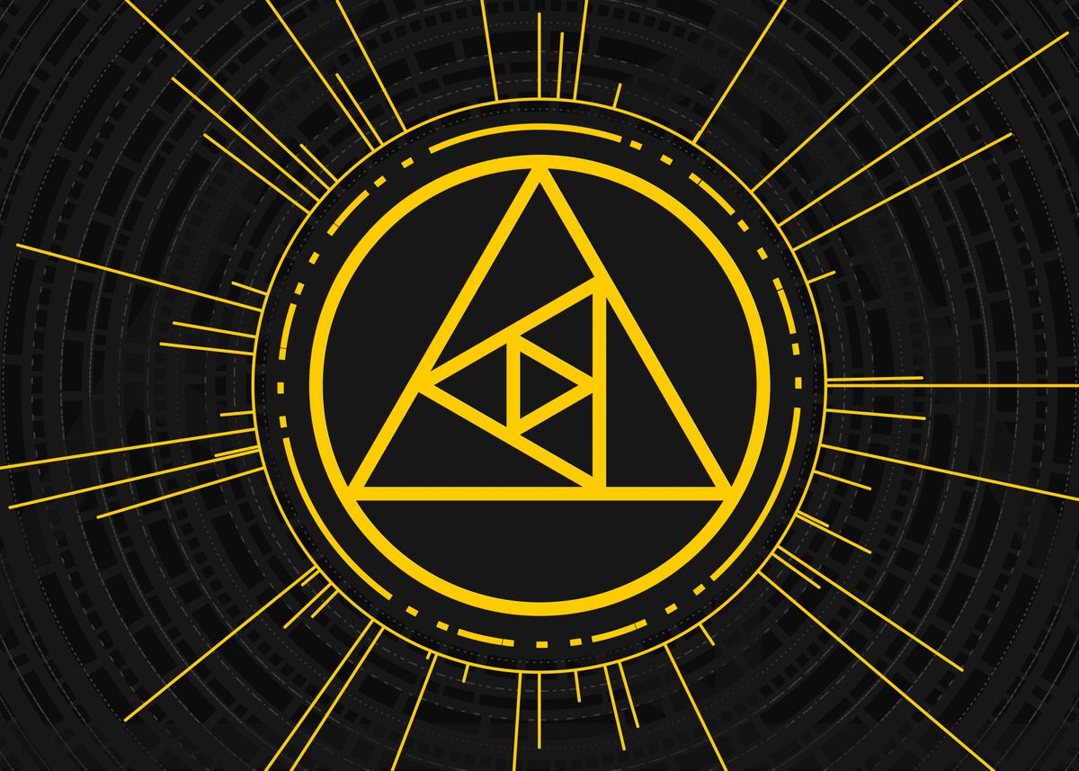 'Gold Geometric Glyph Rune' Poster by Holy Rock Design | Displate