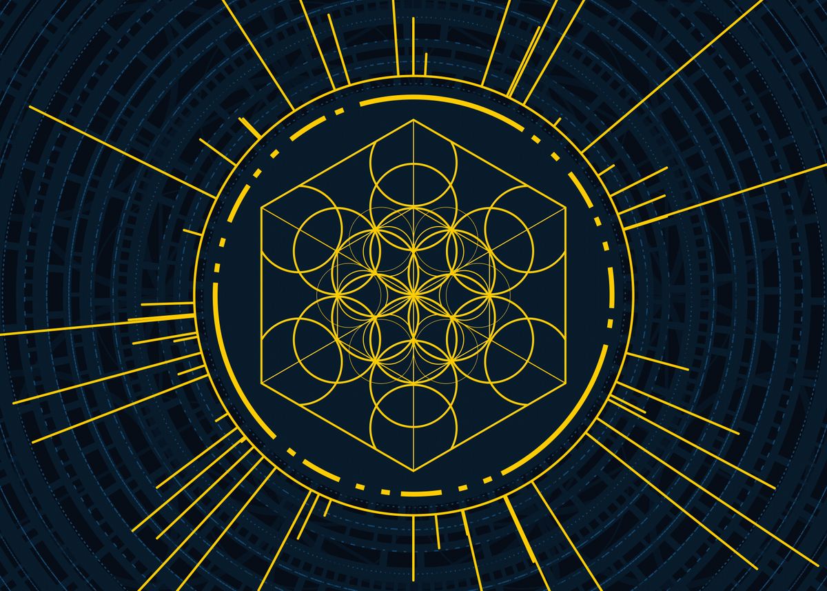 'Yellow Gold Magic Circle' Poster, picture, metal print, paint by Holy ...