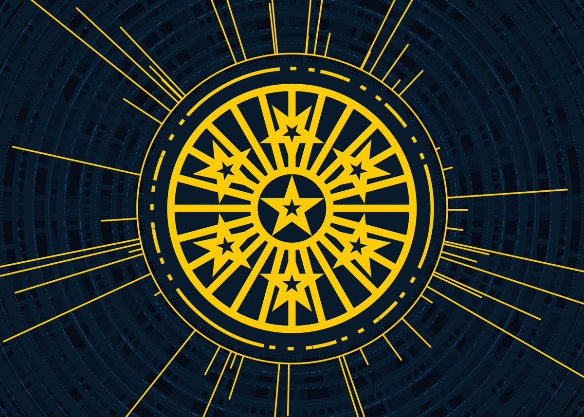 'Yellow Gold Magic Circle' Poster, picture, metal print, paint by Holy ...