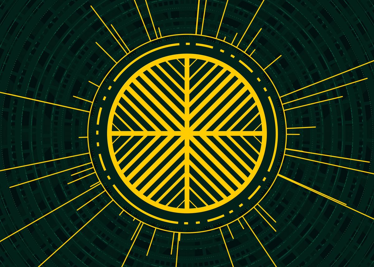 'Yellow Gold Magic Circle' Poster by Holy Rock Design | Displate