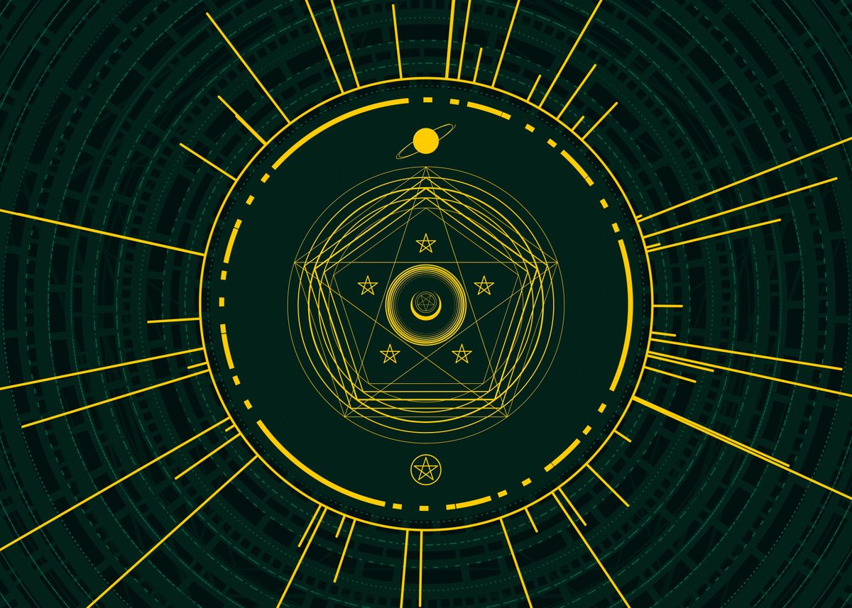 'Gold Sacred Geometry Glyph' Poster, picture, metal print, paint by ...