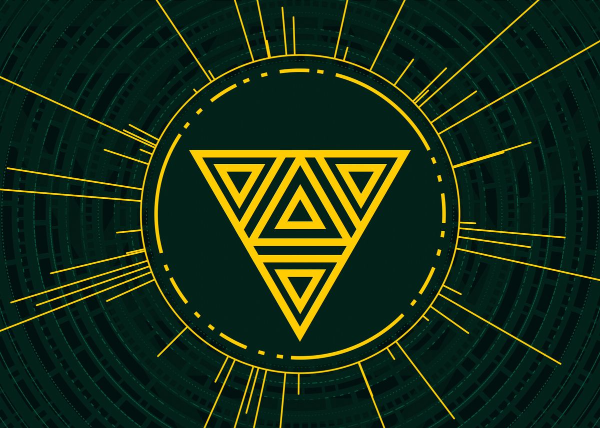 'Gold Geometric Glyph Rune' Poster by Holy Rock Design | Displate