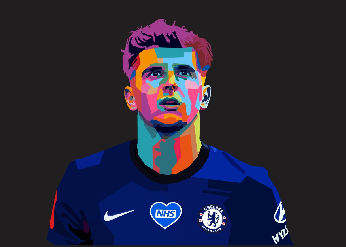 'Sport football Mason Mount' Poster, picture, metal print, paint by ...
