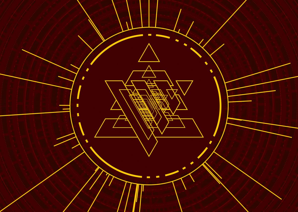 'Yellow Gold Magic Glyph' Poster, picture, metal print, paint by Holy ...