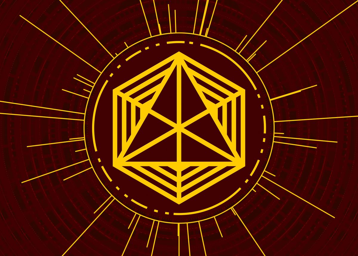 'Yellow Gold Magic Glyph' Poster, picture, metal print, paint by Holy ...