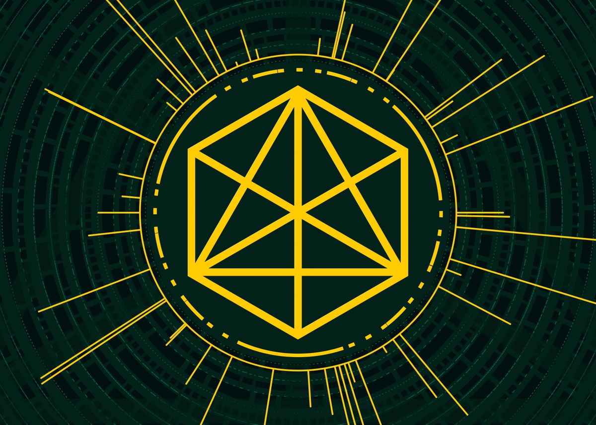 'Gold Geometric Glyph Rune' Poster, picture, metal print, paint by Holy ...