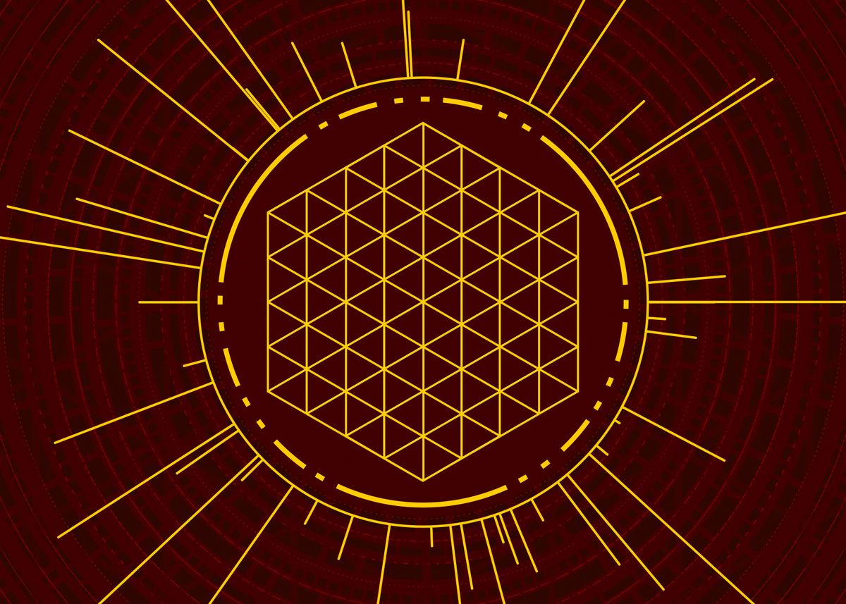 'Yellow Gold Magic Circle' Poster, picture, metal print, paint by Holy ...