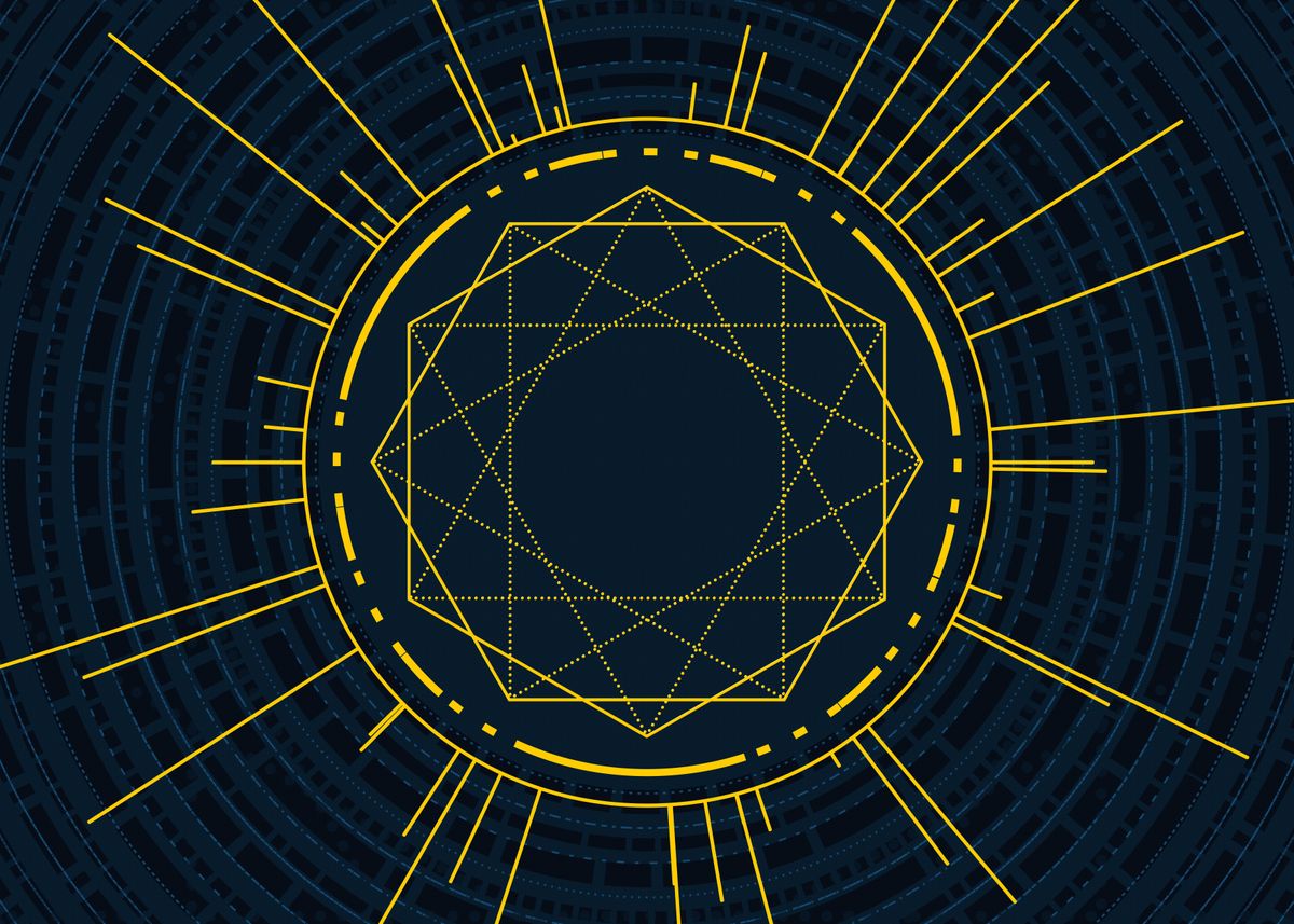 'Yellow Gold Magic Circle' Poster, picture, metal print, paint by Holy ...