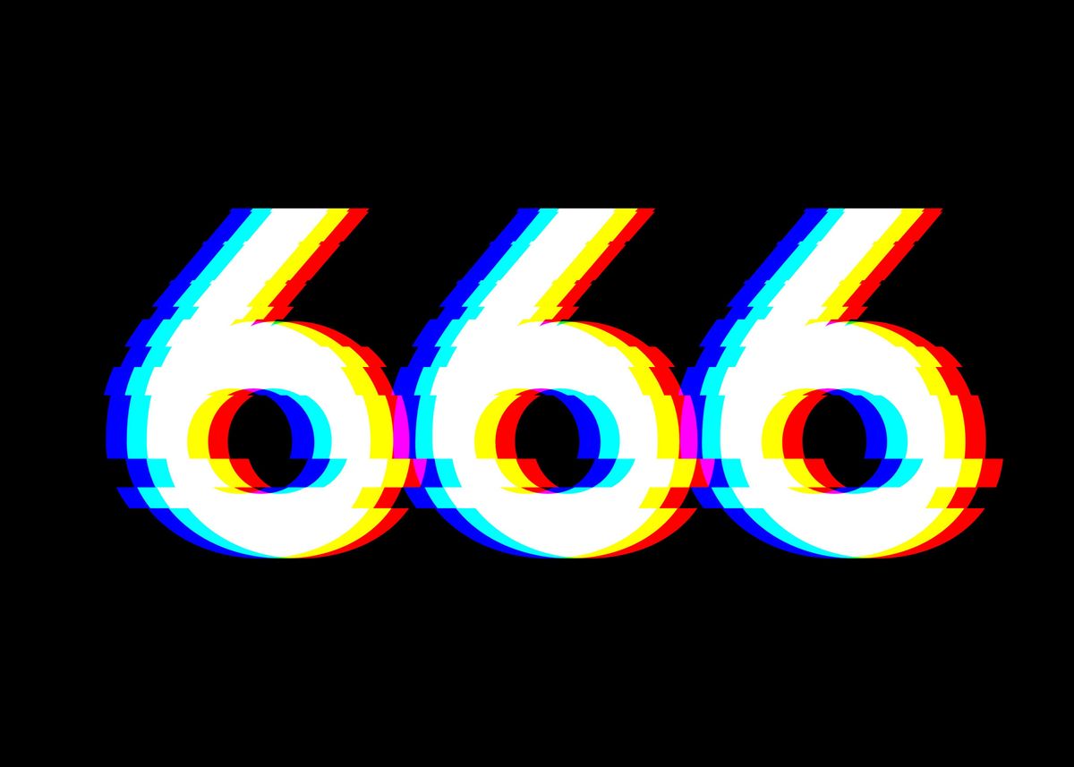 'Satanic Number 666 Glitch' Poster by Masaki | Displate