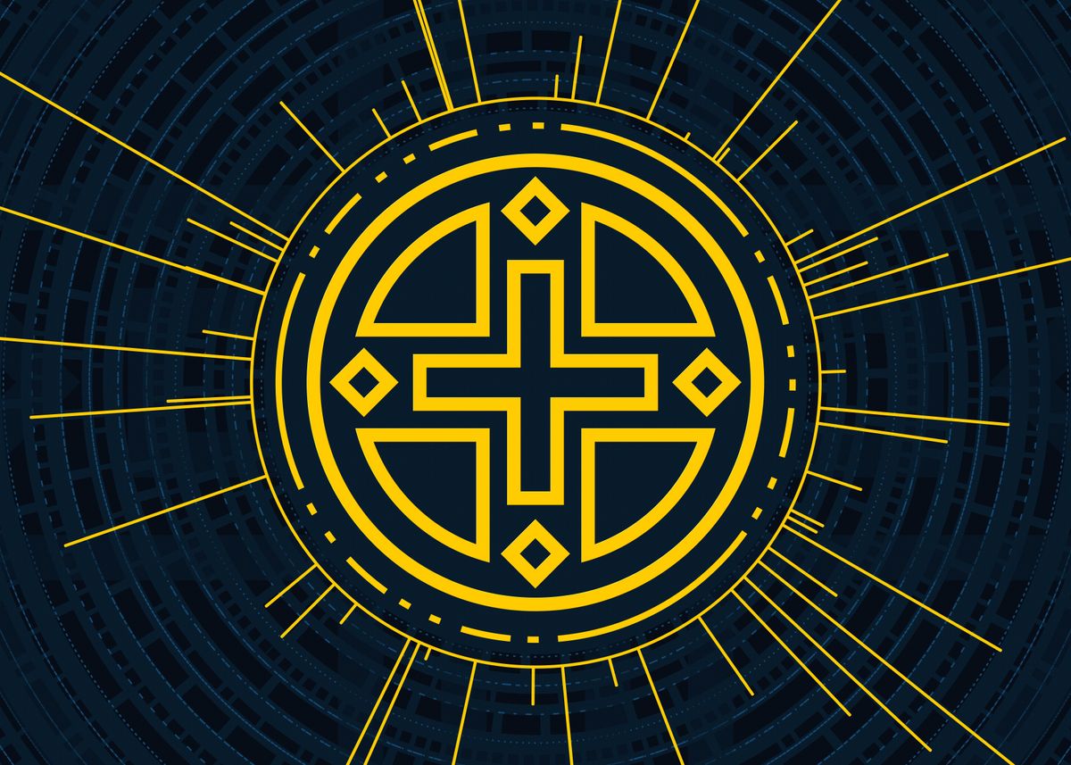 'Yellow Gold Magic Circle' Poster, picture, metal print, paint by Holy ...