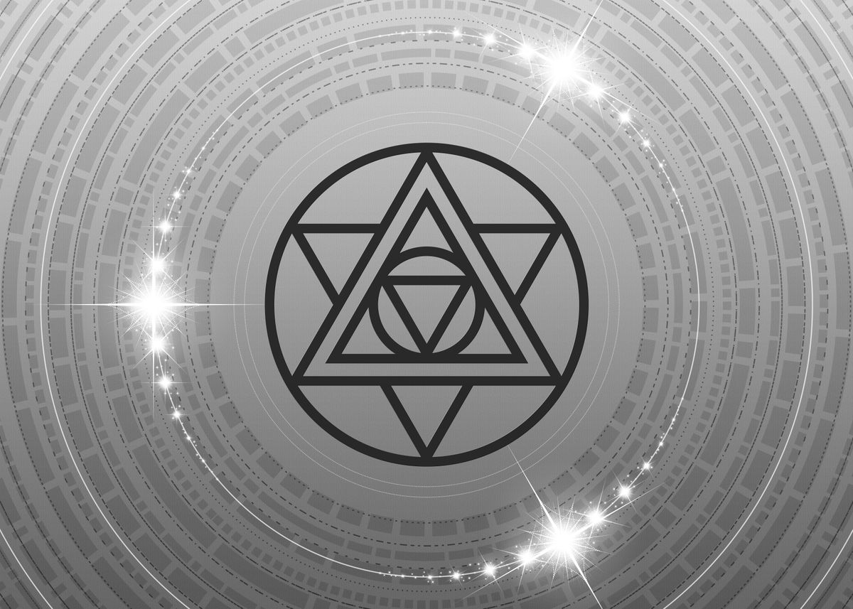 'Grey Geometric Glyph Rune' Poster by Holy Rock Design | Displate