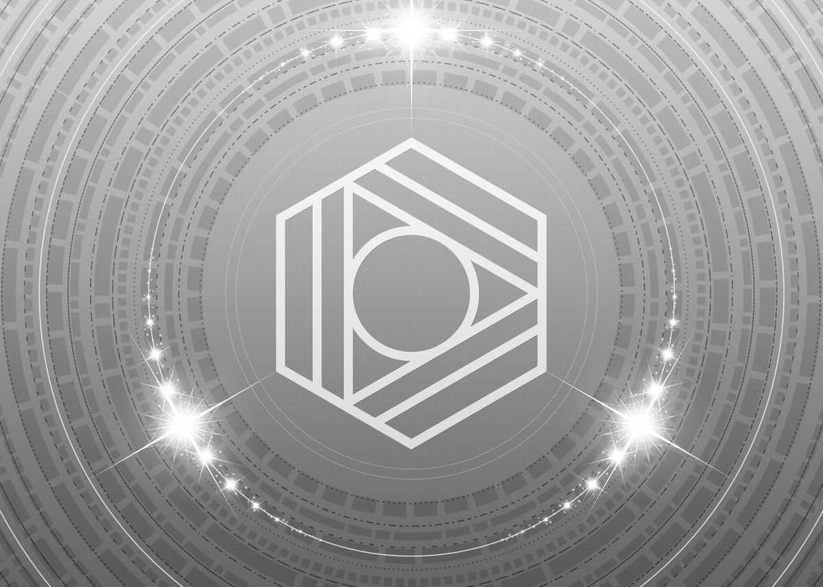 'Grey Geometric Glyph Rune' Poster by Holy Rock Design | Displate