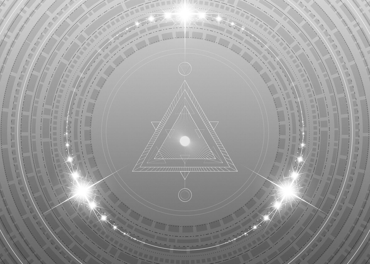 'Grey Geometric Glyph Rune' Poster by Holy Rock Design | Displate