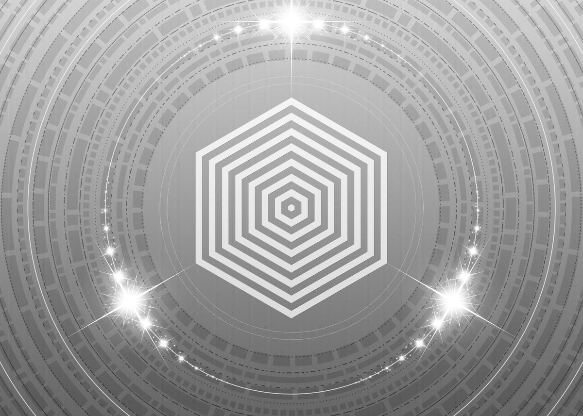 'Gray Geometric Glyph Sign' Poster by Holy Rock Design | Displate