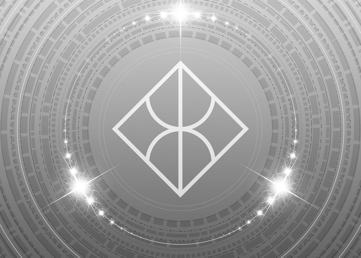 'Grey Geometric Glyph Rune' Poster by Holy Rock Design | Displate