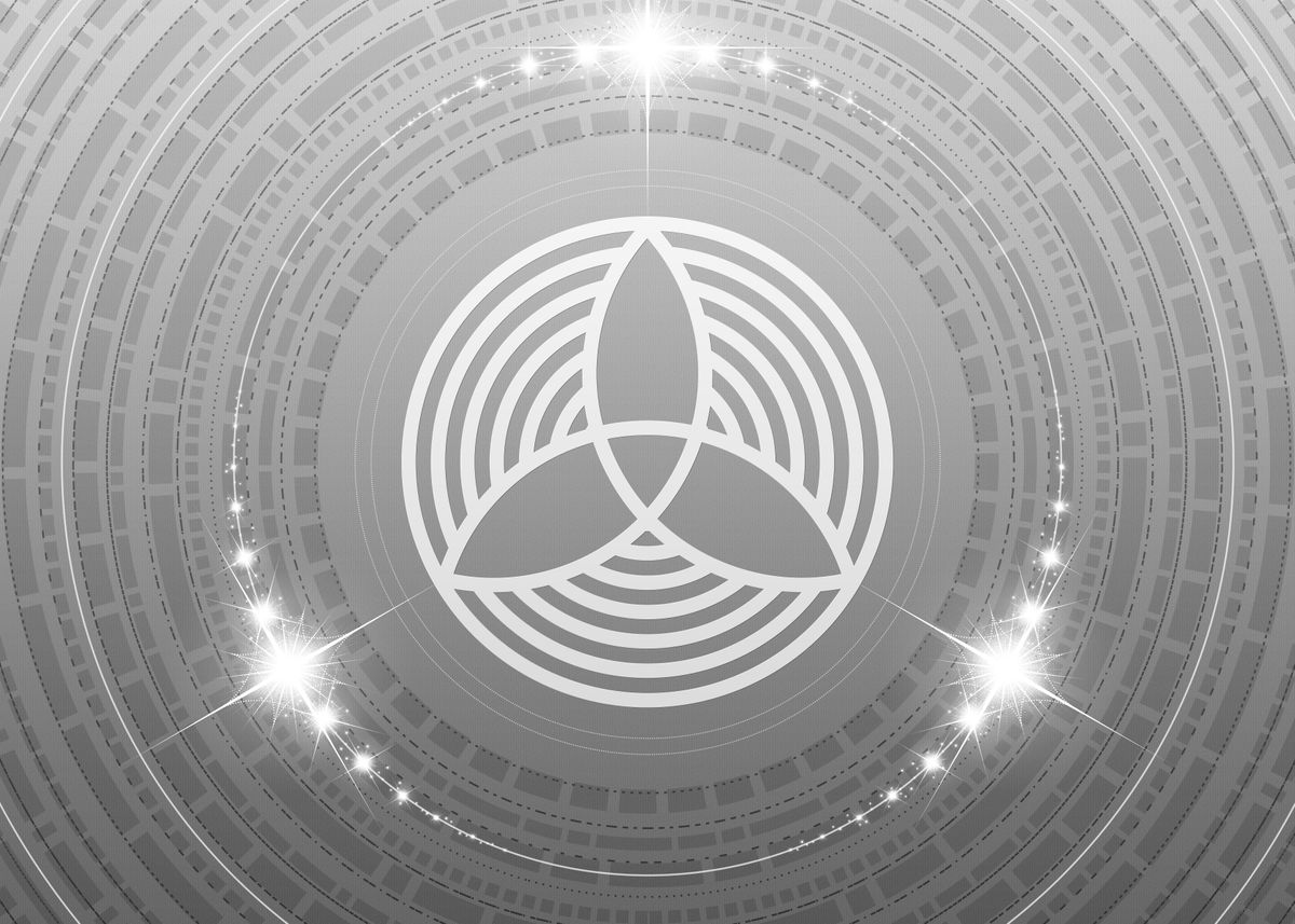 'Gray Sacred Geometry Glyph' Poster by Holy Rock Design | Displate