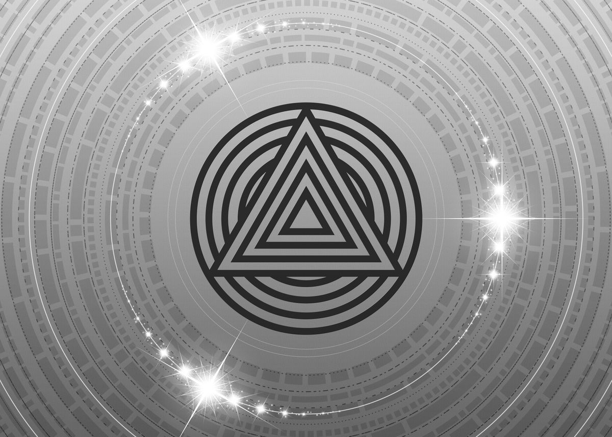 'Grey Geometric Glyph Rune' Poster by Holy Rock Design | Displate