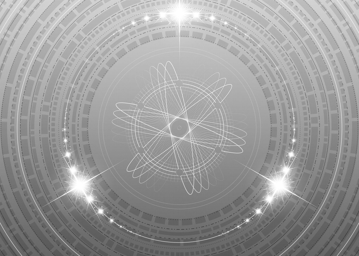 'Grey Geometric Glyph Rune' Poster, picture, metal print, paint by Holy ...