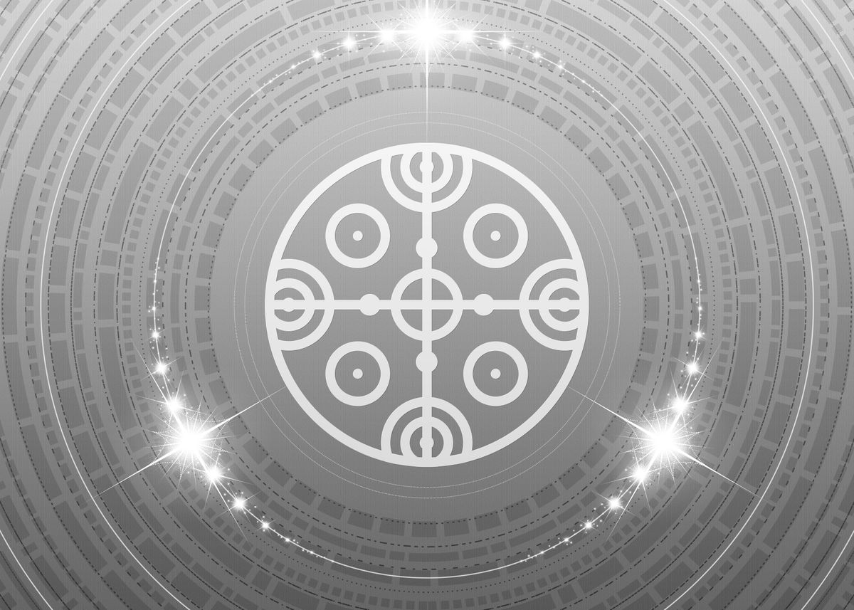 'Black and White Glyph Rune' Poster, picture, metal print, paint by ...