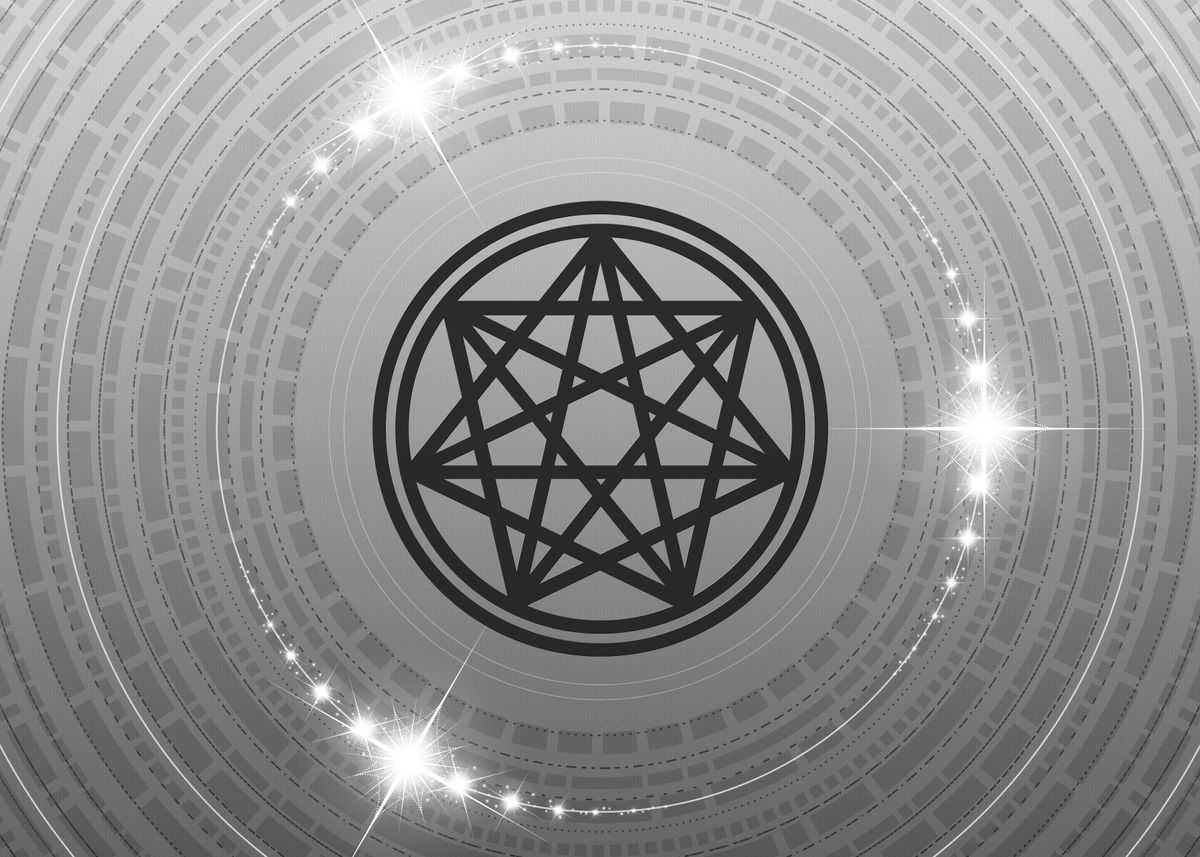 'Gray Sacred Geometry Glyph' Poster by Holy Rock Design | Displate