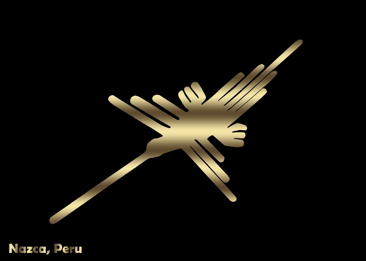 'NAZCA LINE HUMMING BIRD' Poster, picture, metal print, paint by ...