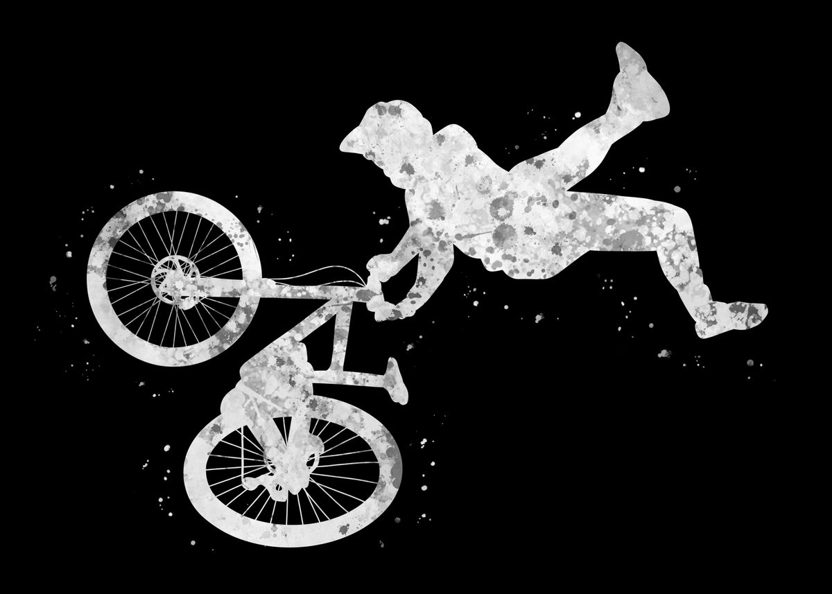'Mountain bike jump' Poster, picture, metal print, paint by Yahya Art ...
