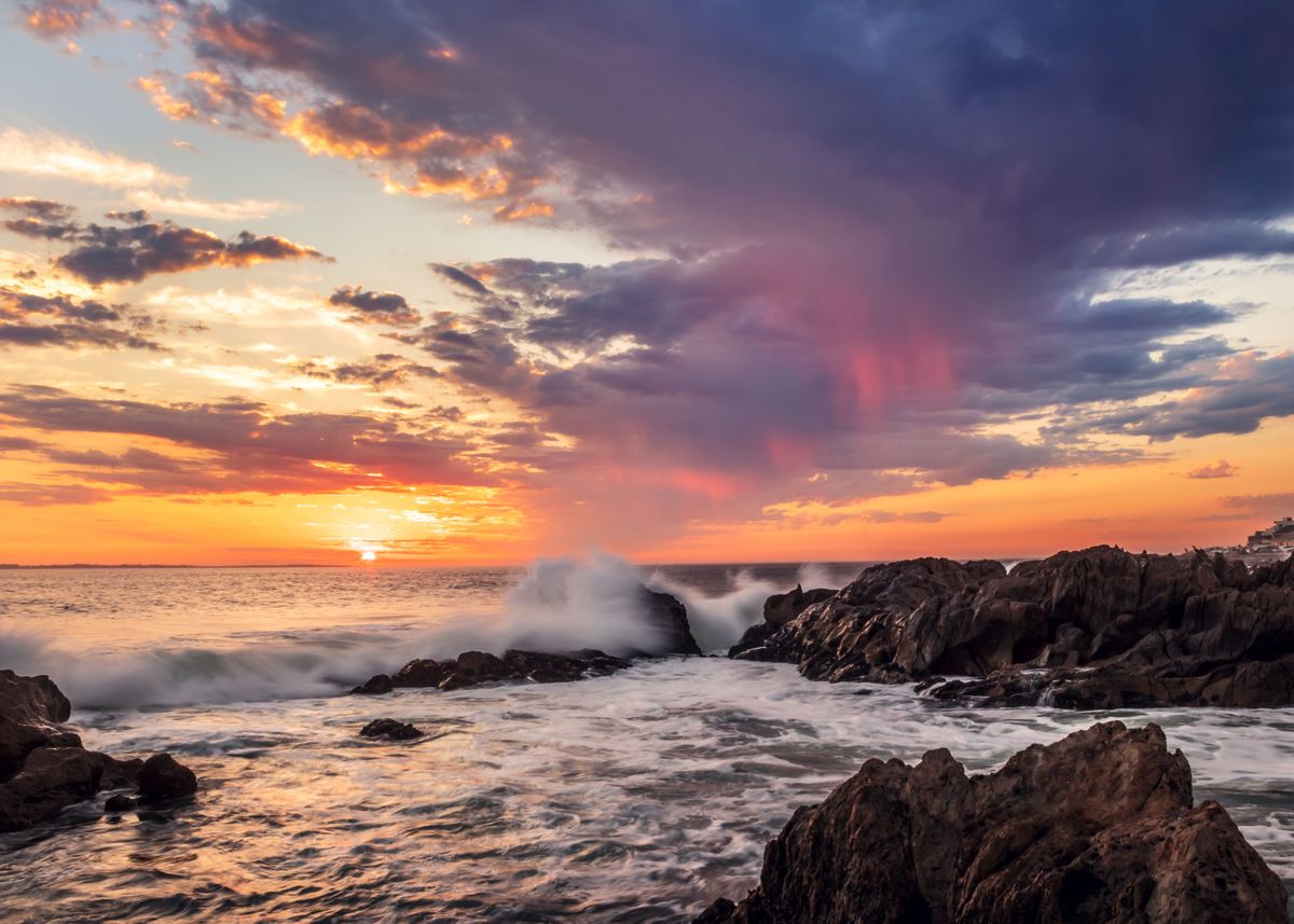 'Sunset over Cape Town ' Poster, picture, metal print, paint by Ava ...